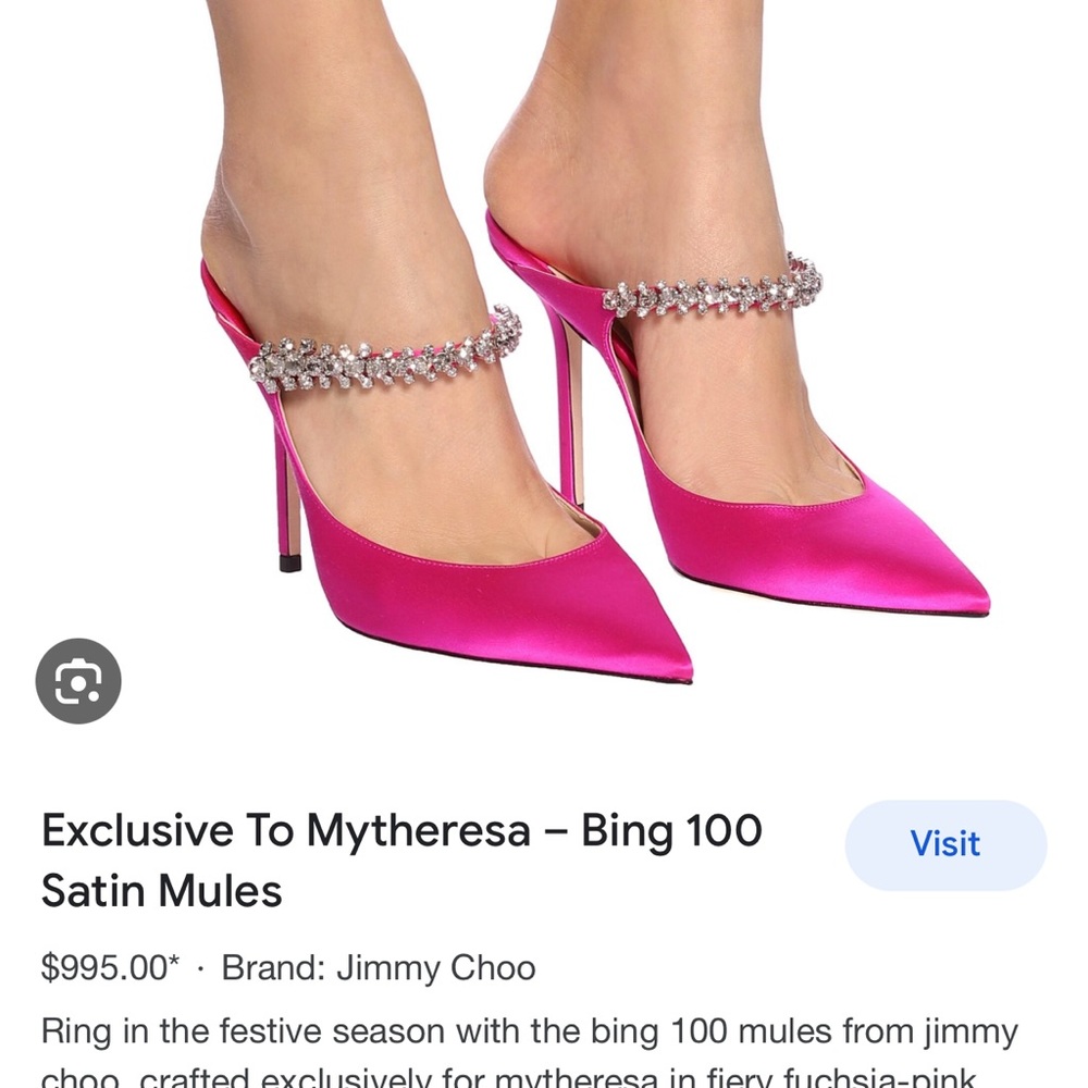 Jimmy Choo Bing 100 Satin Mules - Gem